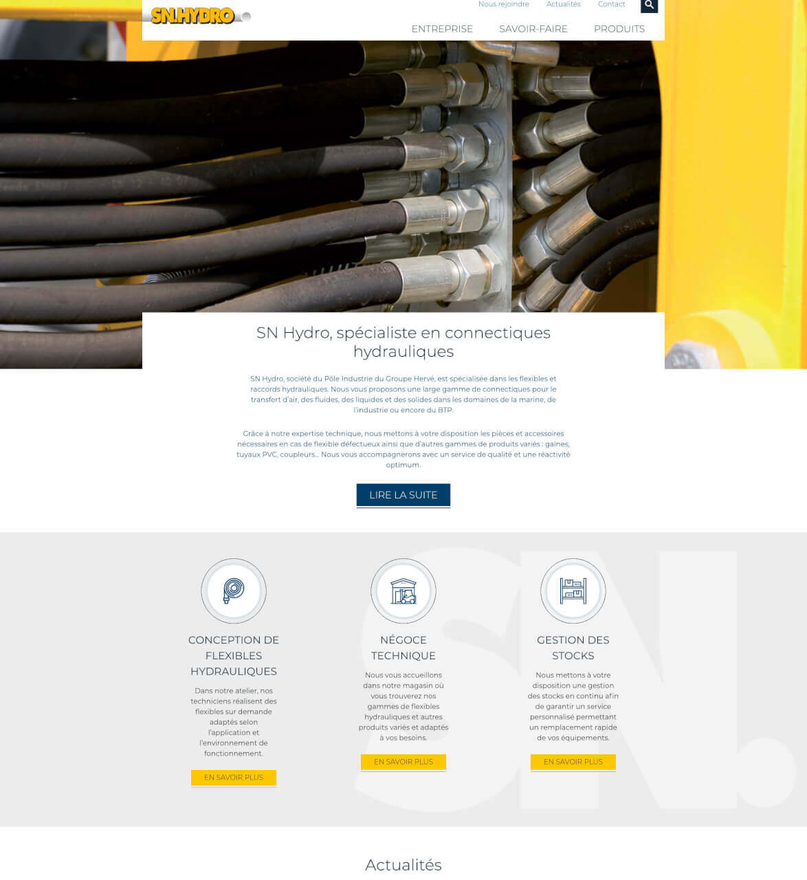 Ouverture du site web - SN Hydro